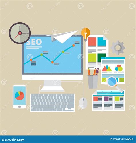 Flat Design Modern Vector Illustration Icons Set Of Website Seo Stock Vector Illustration Of