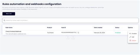 create a rule to receive webhooks