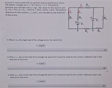 Solved A Circuit Is Constructed With Six Resistors And Two