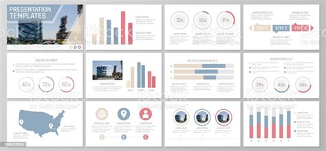 다목적 프레 젠 테이 션 템플릿 슬라이드 그래프와 차트에 대 한 블루와 갈색 요소 설정 합니다 전단지와 전단지 기업 보고서