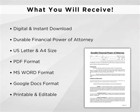 Durable Financial Power Of Attorney Template Printable Poa Form