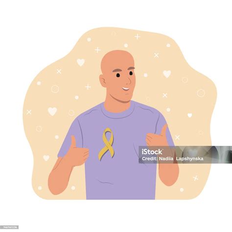 암에 걸린 어린이에 대한 인식 리본 암에 걸린 어린이가 암과 싸우고 있습니다 전 세계 암 어린이를 지원하는 상징인 노란 리본 2월에 대한 스톡 벡터 아트 및 기타 이미지