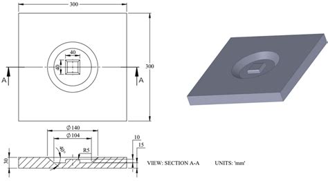 Three Dimensional Cad Model And Drawing For The Die Used In
