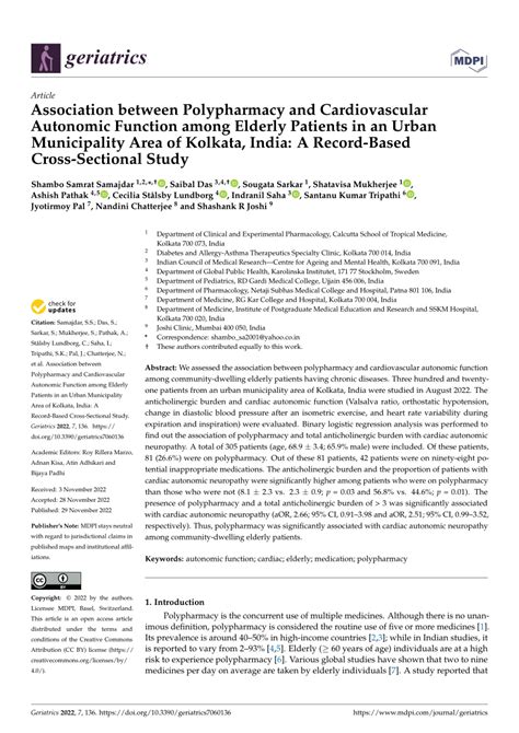 Pdf Association Between Polypharmacy And Cardiovascular Autonomic