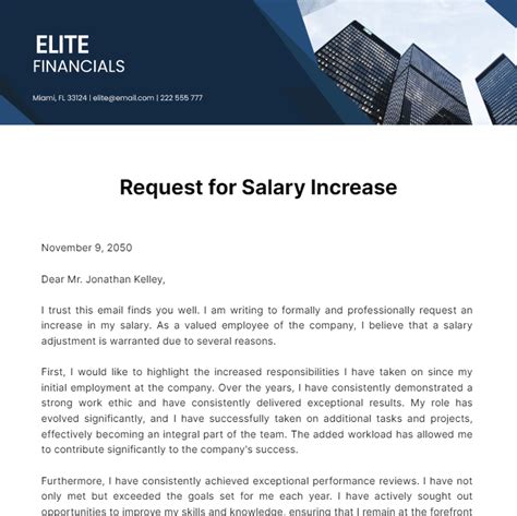 Free Request Letter For Salary Increment Template To Edit Online