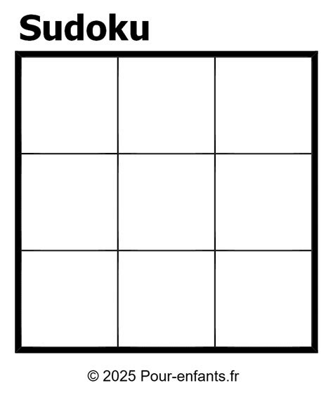 Sudoku Gratuit Enfant Très Facile Grille 3 X 3 à Imprimer