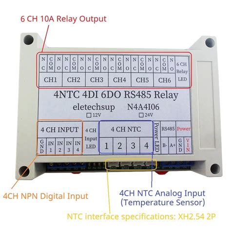 N4a4i06 24v 14ch Multifunction Rs485 Network Bus Ntc Temperature