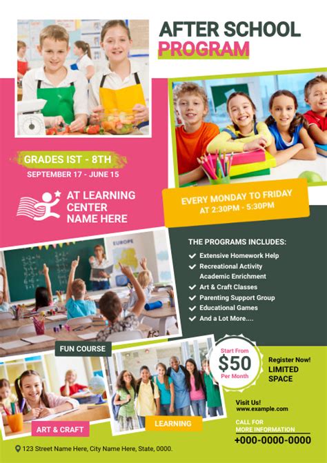 After School Program Flyer Template Postermywall