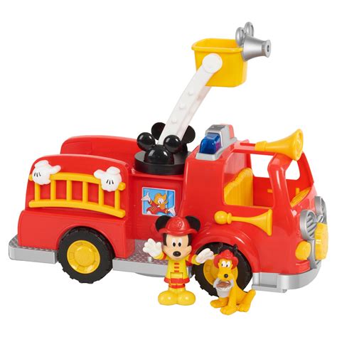 Free Shipping Mickey Mouse Fire Engine Playset With Lights And Sounds Figures Vehicle For