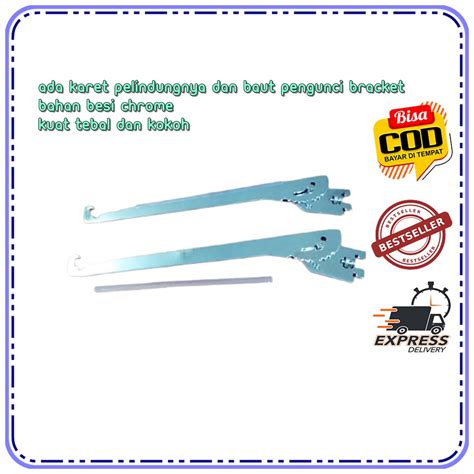 Bracket Kaca 30 Cm Daun Bracket Kaca Penyangga Kaca Penghubung Kaca Breket Kaca 30cm Lazada