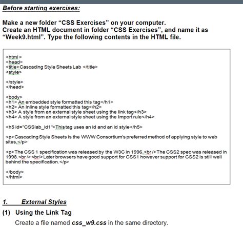 Solved Before Starting Exercises Make A New Folder Css