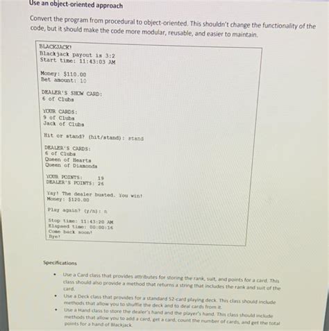 Solved Use An Object Oriented Approach Convert The Program