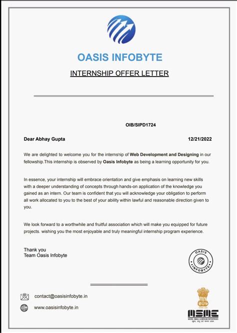 Abhay Gupta On Linkedin Webdevelopment Oasisinfobyte Internship