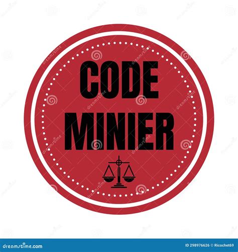Mining Code Symbol Icon Called Code Minier In French Language Stock