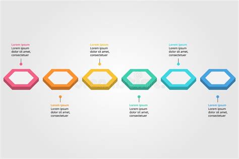 Hexagon Timeline Template For Infographic For Presentation For 6 Element Stock Vector