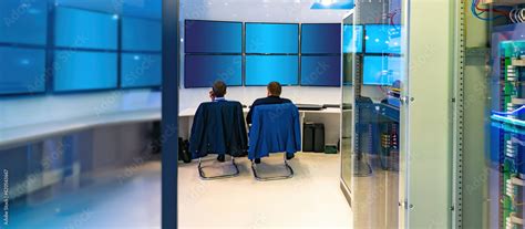 Dispatch Center Room For Monitoring Operation Of Enterprise Lots Of