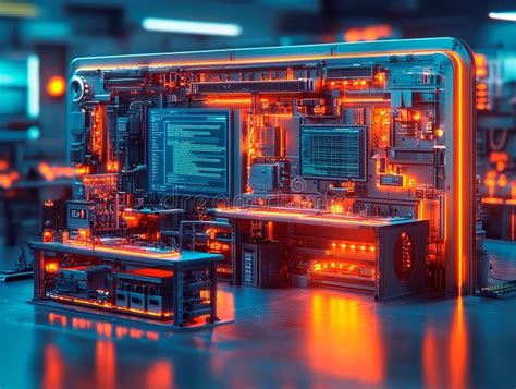 Image Showcases A Futuristic Computer Setup Featuring Advanced Hardware In An Illuminated Case