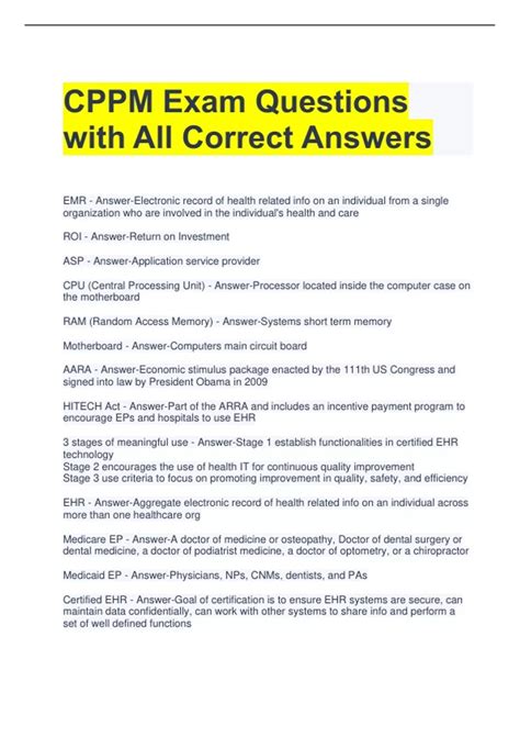 CPPM Exam Questions With All Correct Answers CPPM Stuvia US