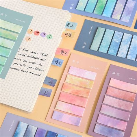 120 Sheets Ins Gradient Color Index Stickers Lovely Classification