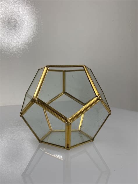 Geo Glass Brass Hexagon Vase 4″ Dream Captured Event Design