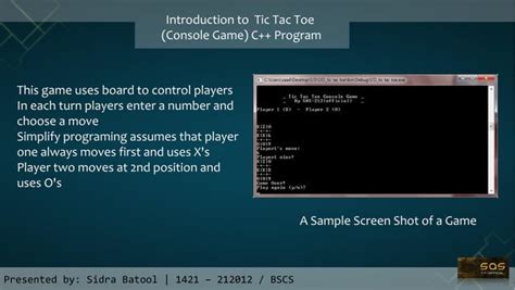 tic tac toe c project presentation ppt programming languages