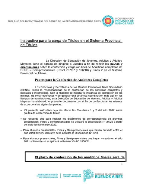 Instructivo Para La Carga De Tïtulos Ultimo Pdf