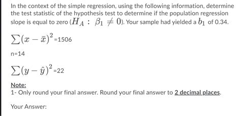 Solved In The Context Of The Simple Regression Using The Chegg Com