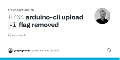 arduino cli upload ` i` flag removed · issue 764 · arduino arduino cli · github