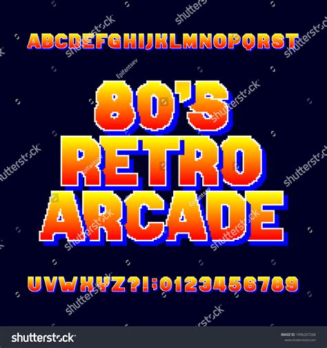 Pixel Retro Alphabet Font Video Computer Stock Vector Royalty Free 1096267268 Shutterstock
