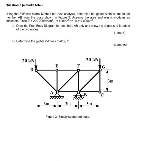 Solved Question Marks Total Using The Stiffness Chegg