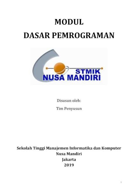 Pdf Modul Dasar Pemrograman Modul Dasar Pemrograman 1 3 Struktur Program C Struktur