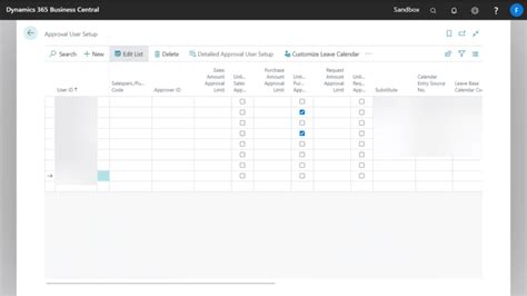 Improved Approval User Setup Fenwick