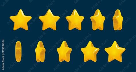 Vektor Golden Star Rotate Animation Animated Game Sprite Vector Gold