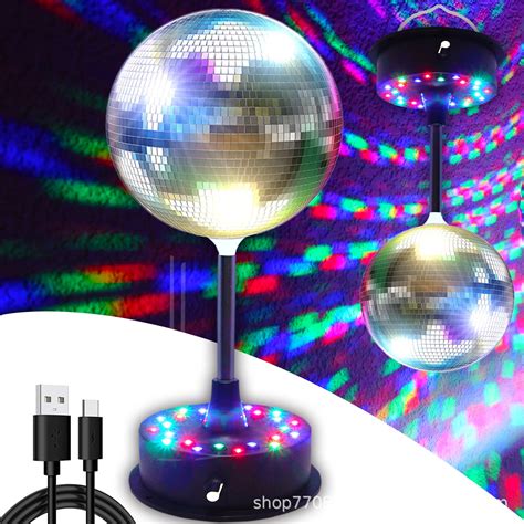 Mirror Disco Ball With Light Motor 6 Hanging Rotating Disco Ball Party