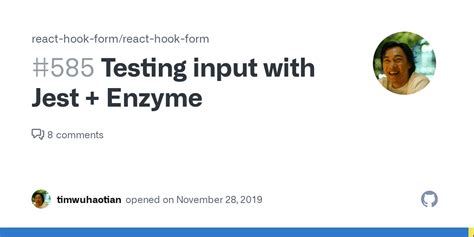 Testing Input With Jest Enzyme · Issue 585 · React Hook Formreact