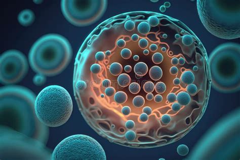 3d Rendering Of Human Cell Or Embryonic Stem Cell Ai Generation Stock