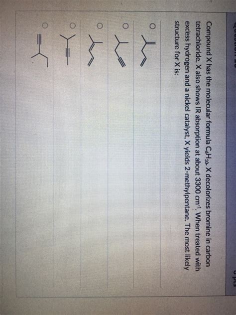 Solved Compound X Has The Molecular Formula Cshso X