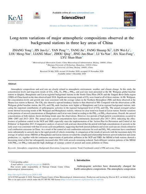 Pdf Long Term Variations Of Major Atmospheric Compositions Observed