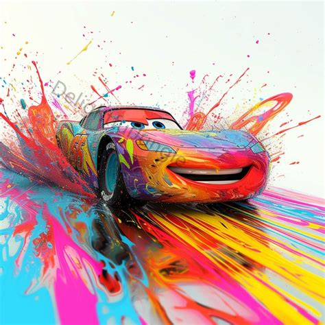 Purple Splash Ink Lightning Mcqueenclip Art Lightning Mcqueen