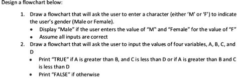 Solved Design A Flowchart Below 1 Draw A Flowchart That Will Ask The User To Enter A