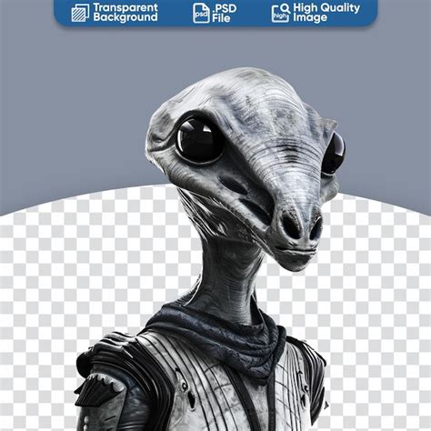 Premium Psd Body Shot Featuring A Gray Alien Designers Neutral Face