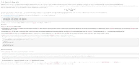 Solved Part Cracking The Caesar Cipher Suppose We Are Chegg