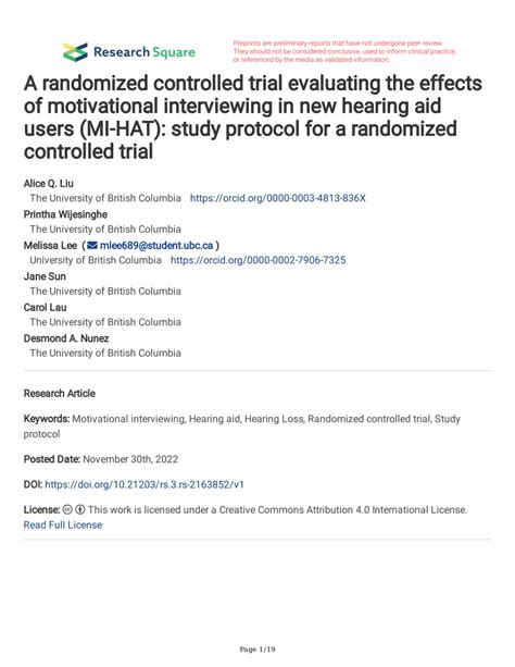 Pdf A Randomized Controlled Trial Evaluating The Effects Of