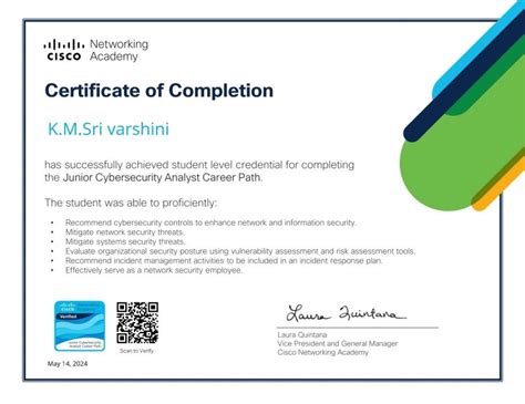 Sri Varshini On Linkedin Cybersecurity Ciscocertification Digitaldefense