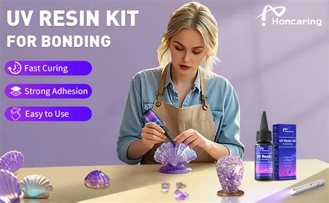 Uv Resin Kit With Light 60g 2oz Fast Drying Uv Resin Bonding