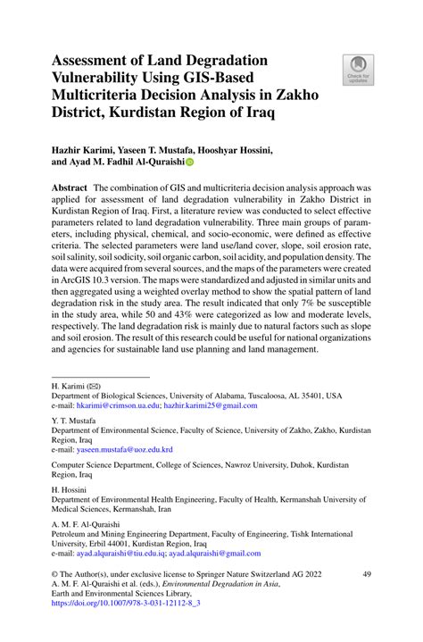 Pdf Assessment Of Land Degradation Vulnerability Using Gis Based Multicriteria Decision