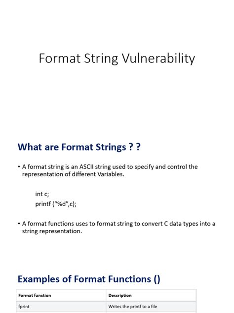 Understanding Format String Vulnerabilities Pdf String Computer