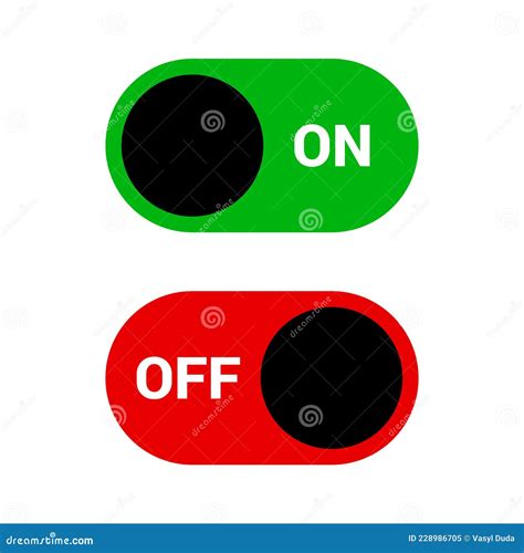 ícones De Botão Desligado Ilustração Stock Ilustração De Deslizador