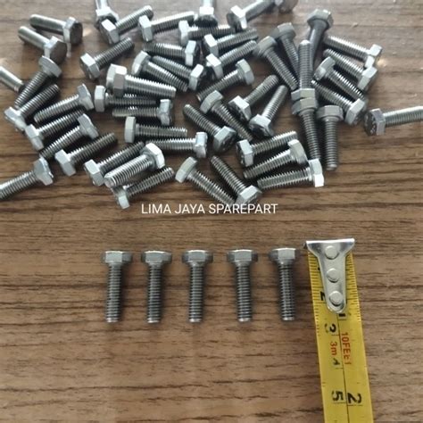 Jual Baut Stainless Panjang 2 5 Cm Baut Multifungsi Baut Body Ac Mesin Cuci Kulkas Stainlis