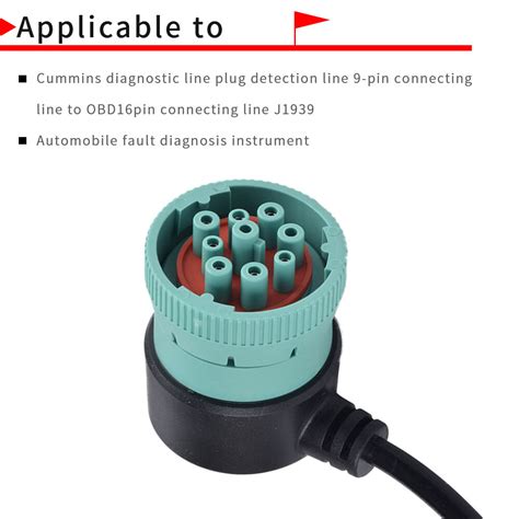 Obd Car Cable High Quality Diagnostic Connector Right Angle 9 Pin J1939